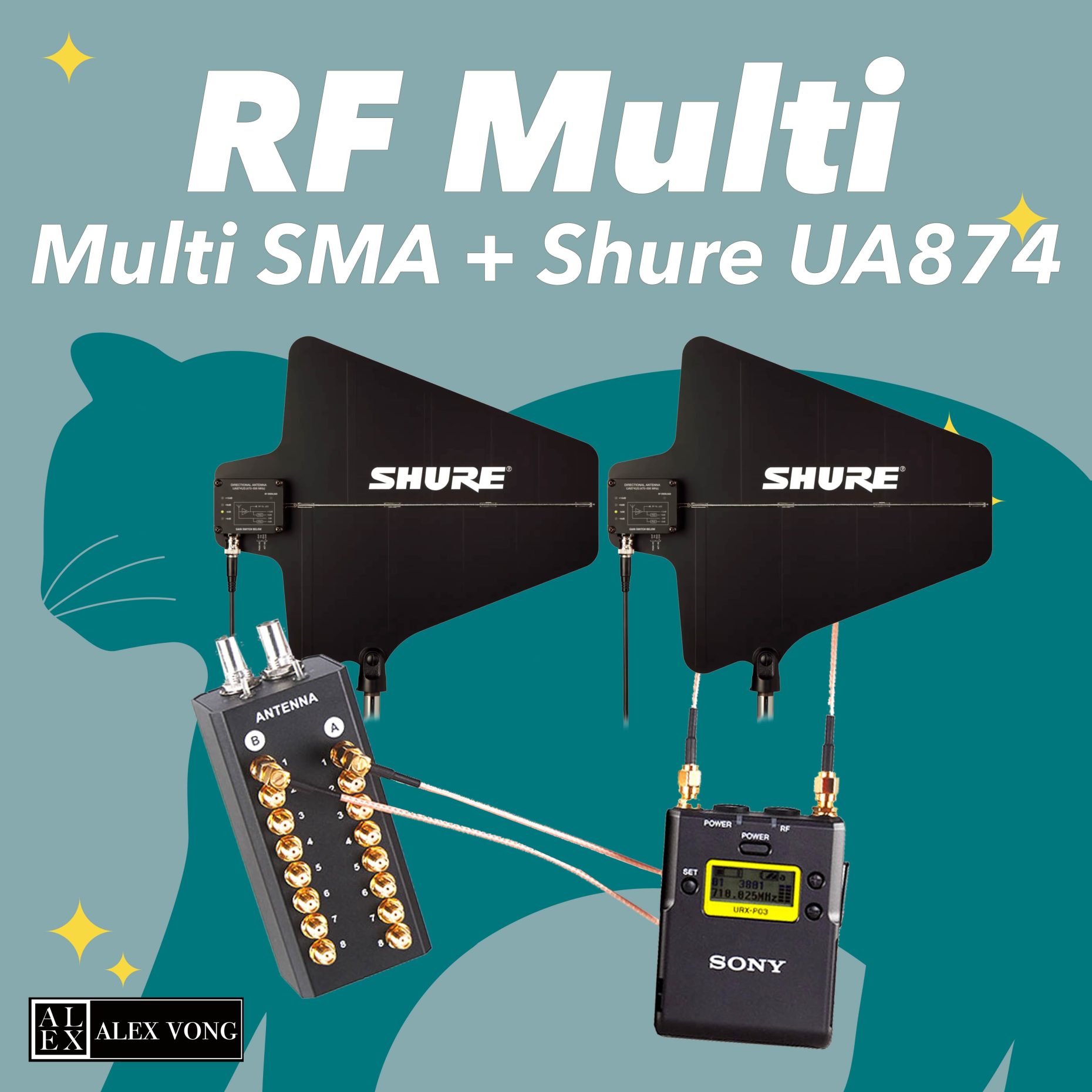 RF Multi SMA + Shure UA874 主動式天線強波組 鯊魚鰭天線 含推車 - 三六影像器材出租｜AlexVongStudio ...